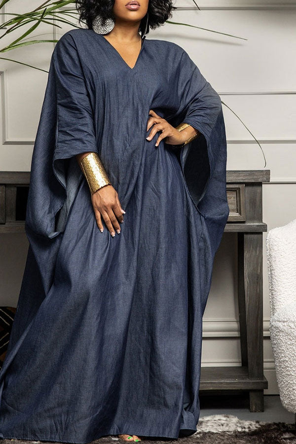 Blue Smart Batwing Sleeve Maxi Dress – LovelyCoral