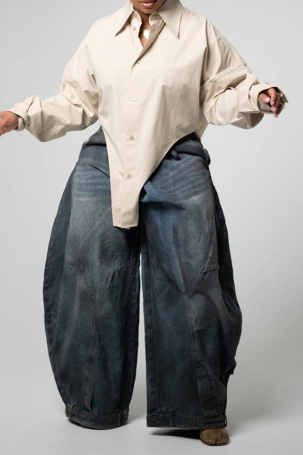 Gradient Bold Wide Leg Irregular Jeans – LovelyCoral