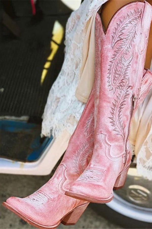 Feather Embroidery Sweet Boots – LovelyCoral