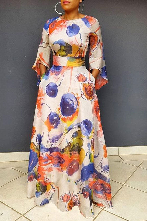 Graphic Print Unique Maxi Dress – LovelyCoral