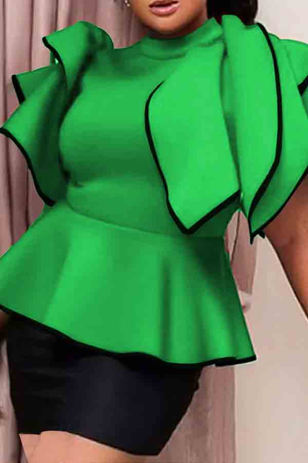 Solid Color Feminine Ruffle Blouse – LovelyCoral