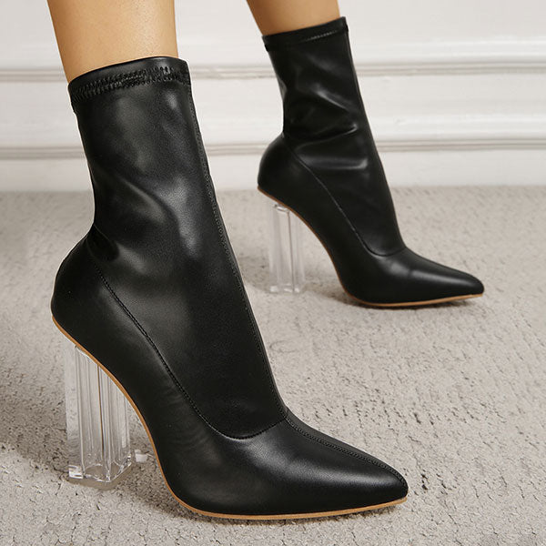 Black On-trend Pointed Toe Ankle Boots – LovelyCoral